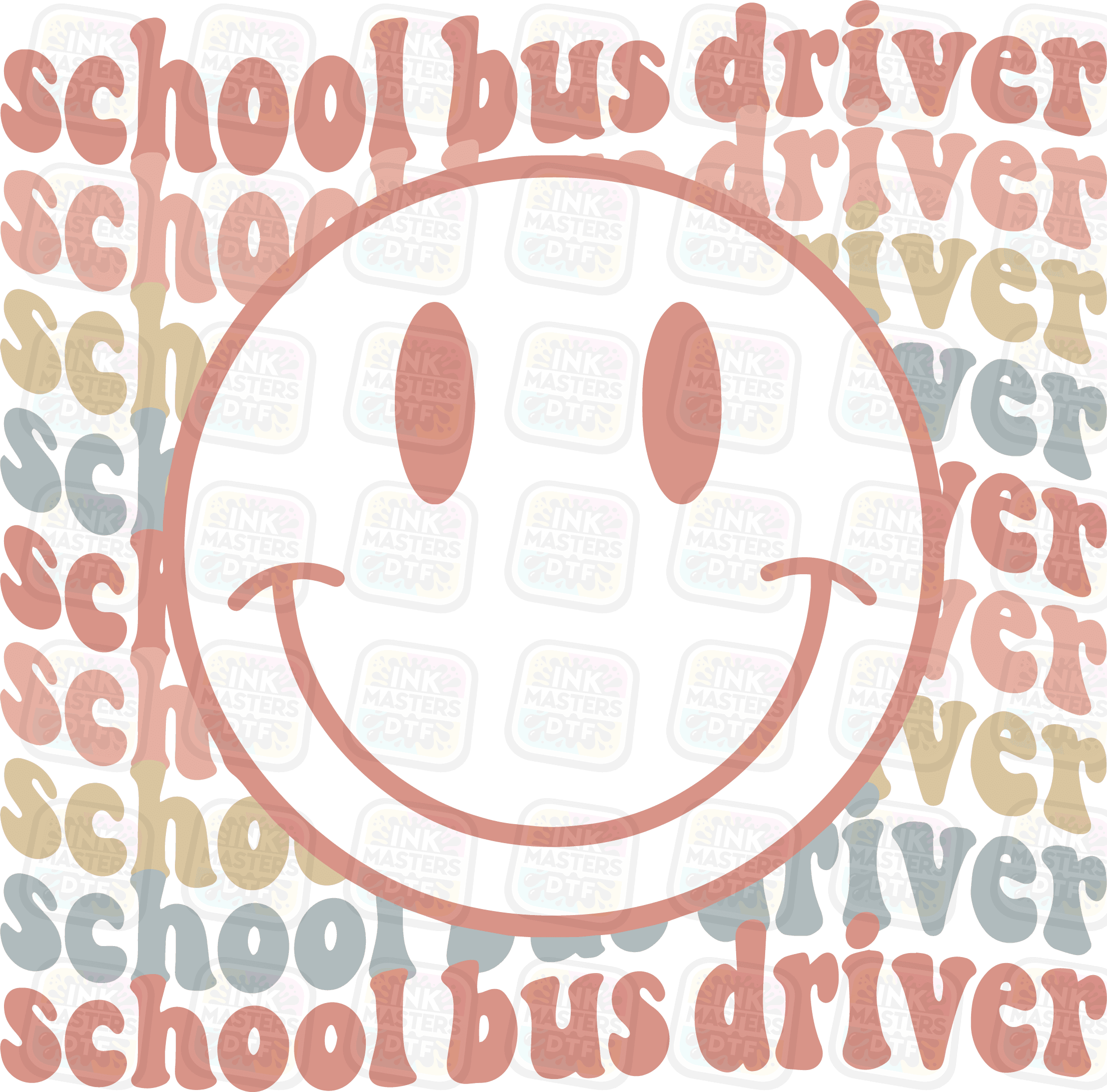 School Bus Driver Smiley Face Wave DTF Transfer – Ink Masters DTF